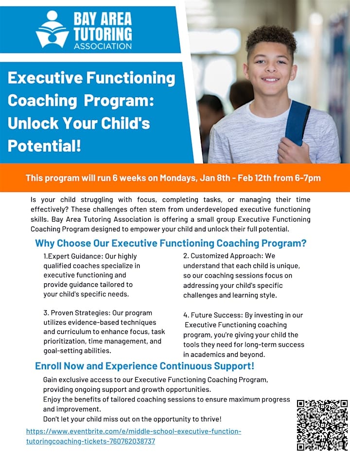 Middle School Executive Functioning Tutoring/Coaching - Bay Area Tutoring Association